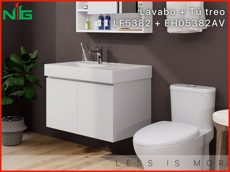 Tủ Lavabo Treo Tường CAESAR LF5382 + EH05382AV